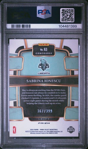 Sabrina Ionescu 2024 Panini Select WNBA Red Blue Prizm /399. New York ...