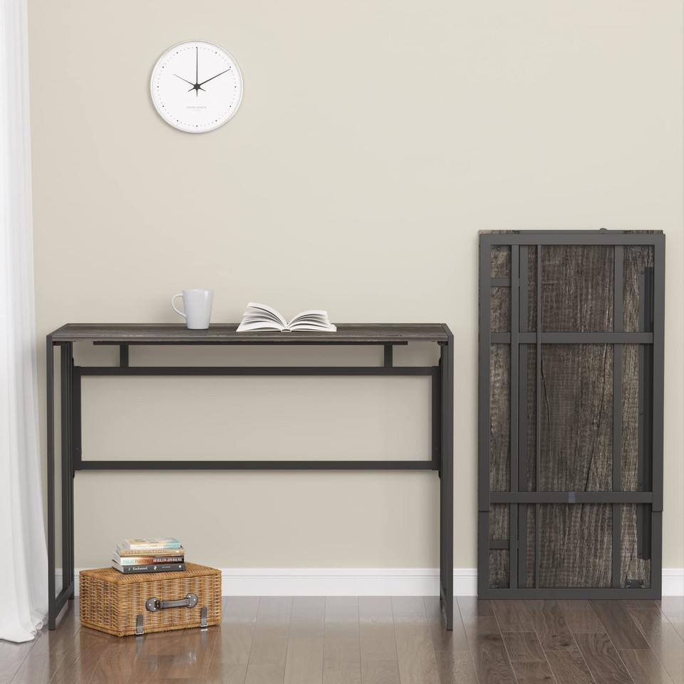 Folding Desk 40'' Computer Desk for Home Office, No Assembly Office ...