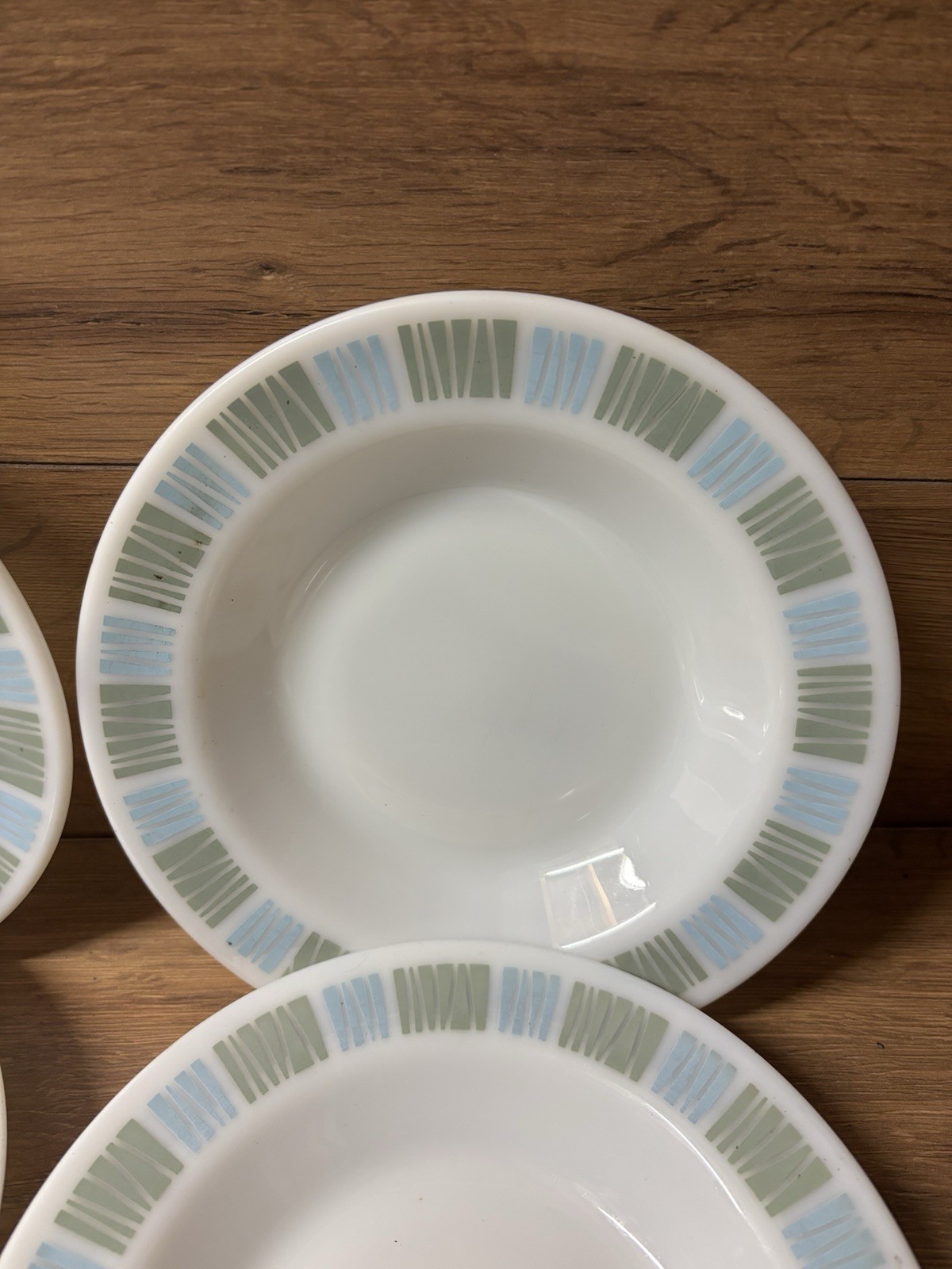 6 x Vintage JAJ Pyrex Matchmaker Rimmed Cereal/ Soup/ Pasta Bowls 8.5 ...