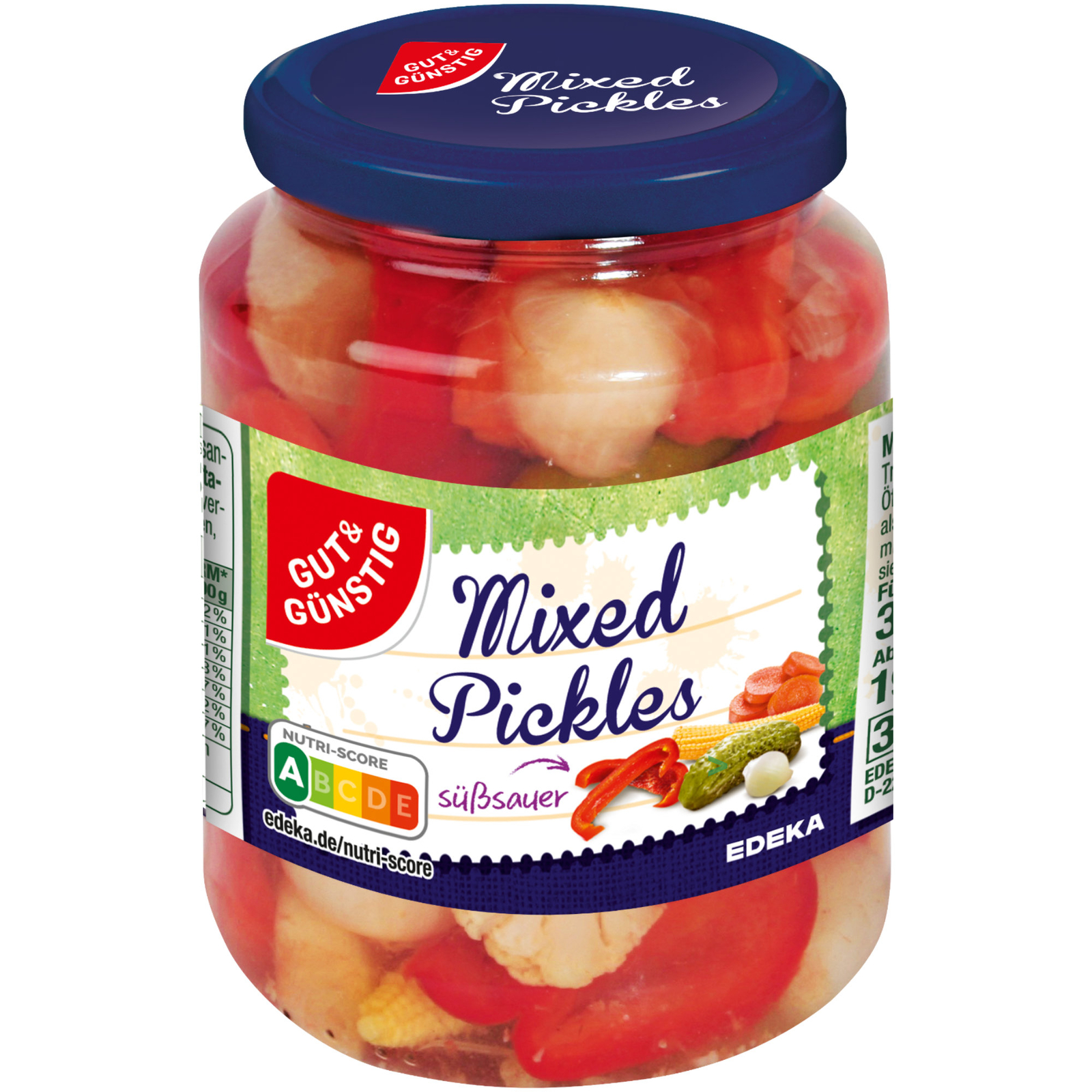 Gut&Günstig Mixed Pickles süß-sauer eingelegt 6er Pack 6x330g Glas usy ...