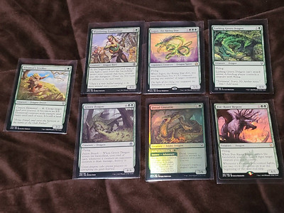 MTG Dragon x7 Jugan The Rising Star/Foe-Razer Regent/Green Dragon ...