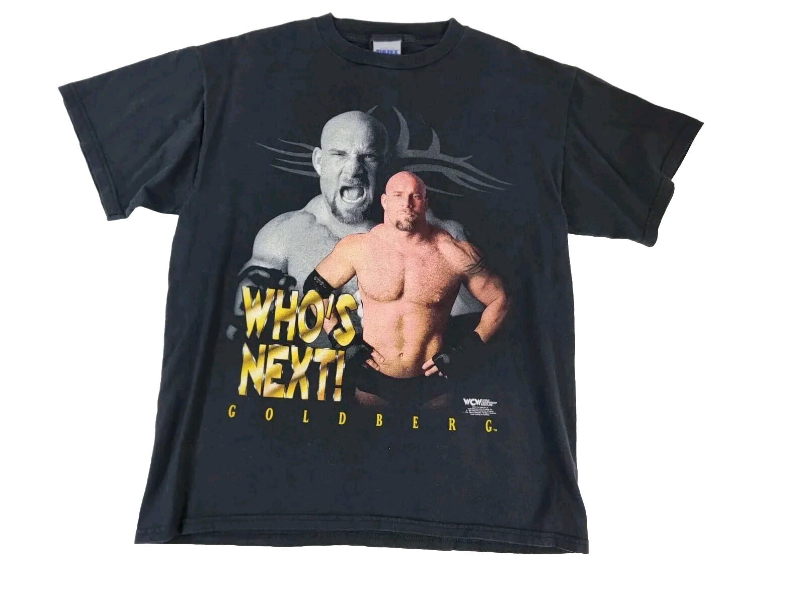 Vintage 1998 Goldberg Whos Next WCW Wrestling Tee Siz… - Gem