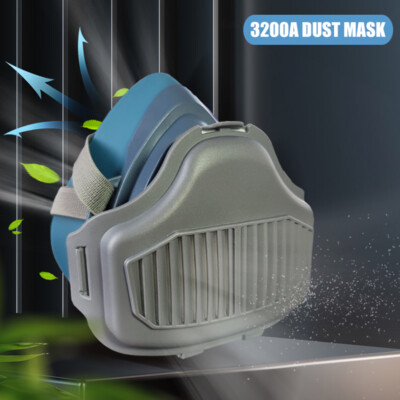 Silicone Half Face Dust Mask Paint Spray Chemical Respirator Reusable ...