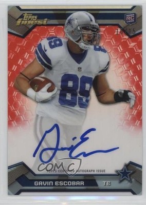 2013 Topps Finest Rookie Auto Red Refractor /15 Gavin Escobar #133 Auto ...