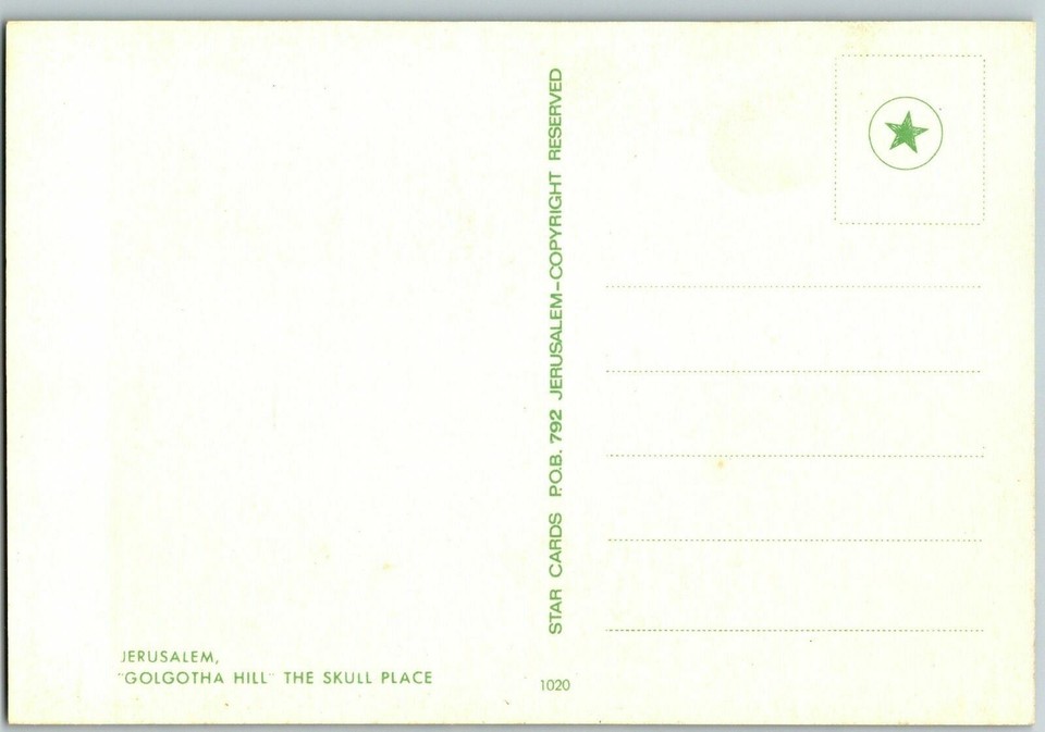 Golgotha Hill The Skull Place Jerusalem Israel Vintage Postcard CO13 | eBay