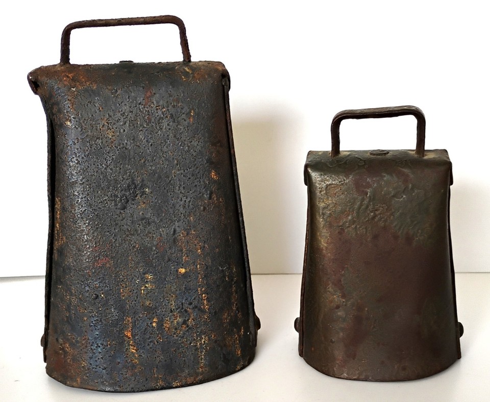 2 Antique Farm Hand Forged Heavy Iron Folded & Rivited 1800's Primitive ...
