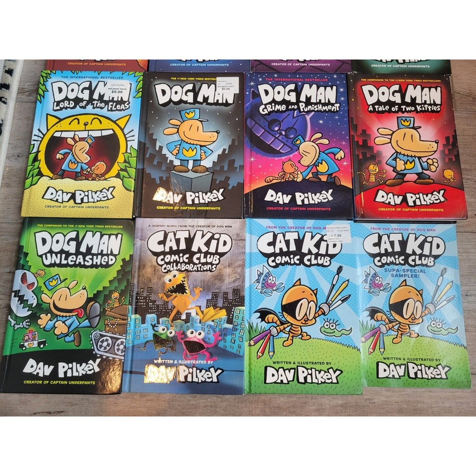 Dav Pilkey Dog Man & Cat Kid Comic Club Lot of 12 Books! | eBay