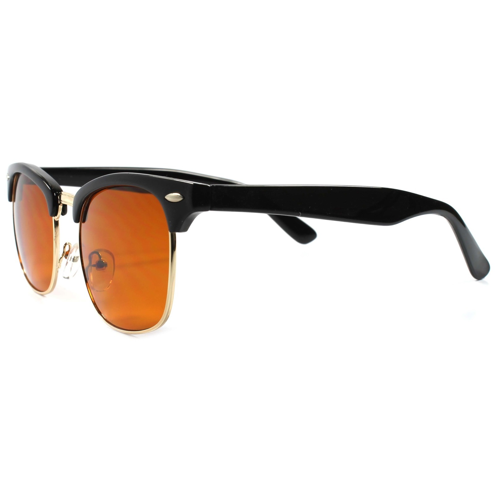 Classic Vintage Retro Style Horn Rimmed Amber Blue Blocker Driving ...