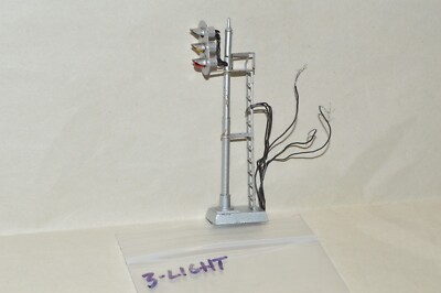 HO scale railroad signal light block type 3-light 3" tall SILVER | eBay