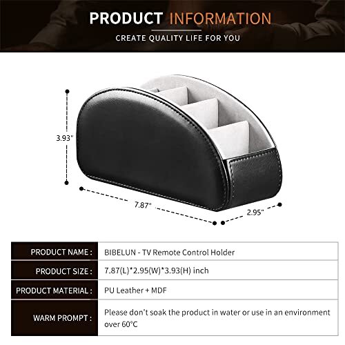 Remote Control Organizer for Table,TV Remote Holder,Leather Remote ...