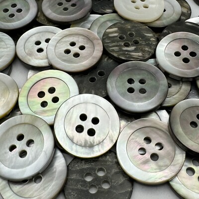Real MOP/Mother Of Pearl Shell Button Smoke-Rainbow Classic Rim 20mm 3/ ...