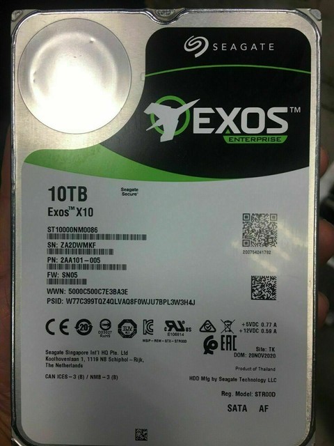 Seagate ST10000NM0086 Exos X10 10TB SATA 3.5" Enterprise Hard Drive for ...