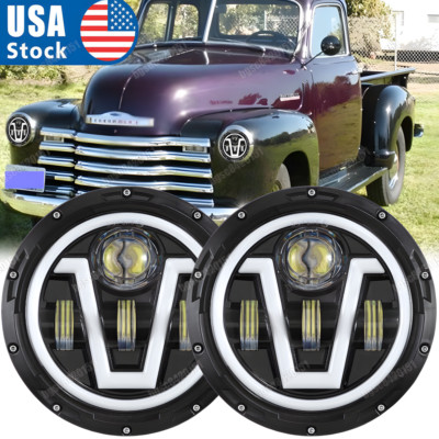 For Chevrolet Truck 3100 1947 1948 1949 1950-1958 7" inch LED Headlight ...