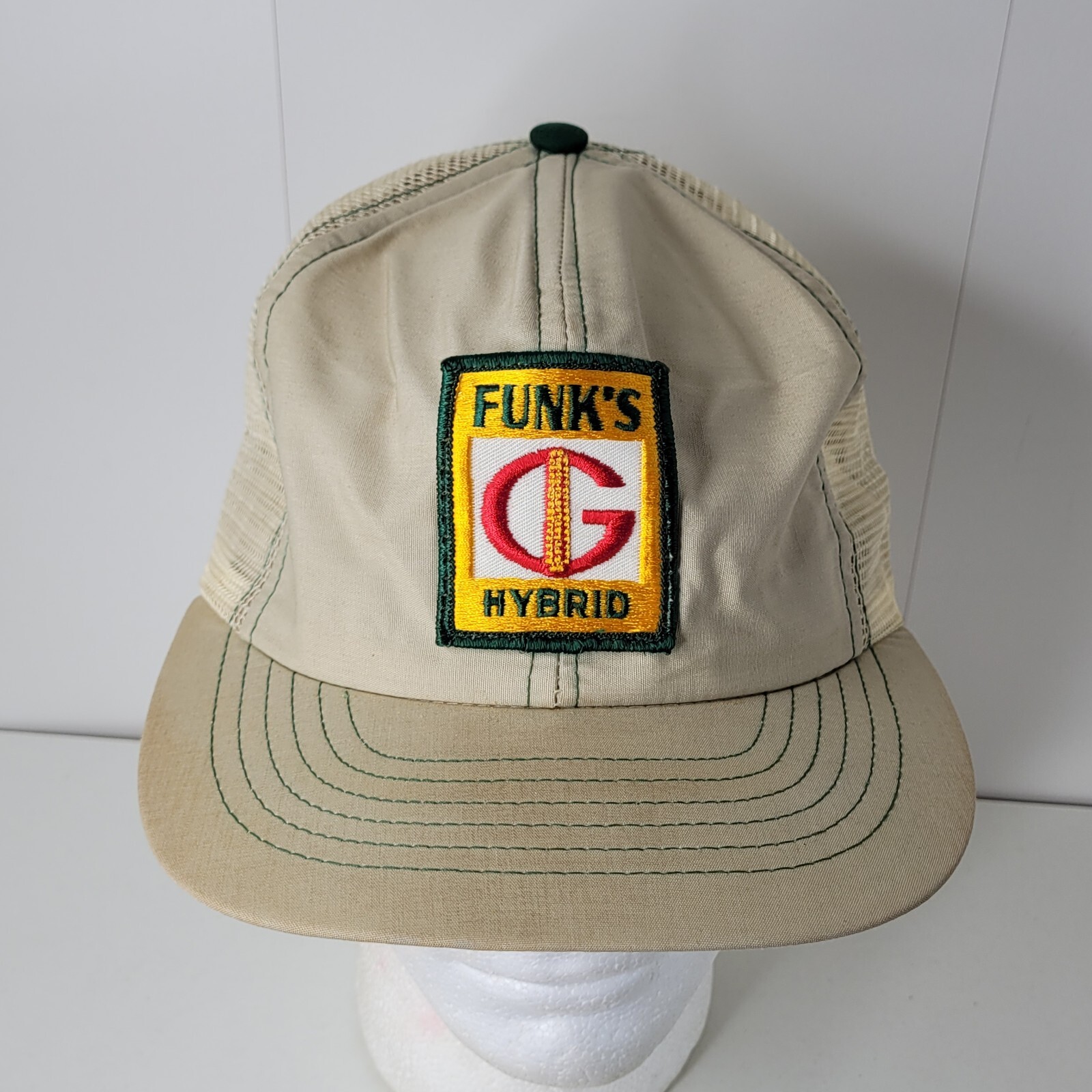 1980s VTG Funk's Hybrid Corn Farm Patch Trucker Hat C… - Gem