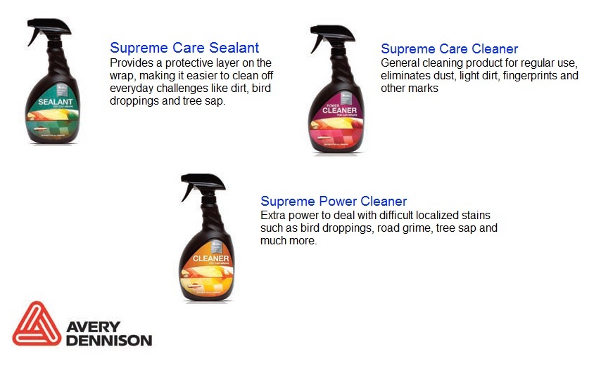 AVERY SUPREME WRAP CARE FOR CAR VEHICLE VINYL WRAP GRAPHICS WASHING ...