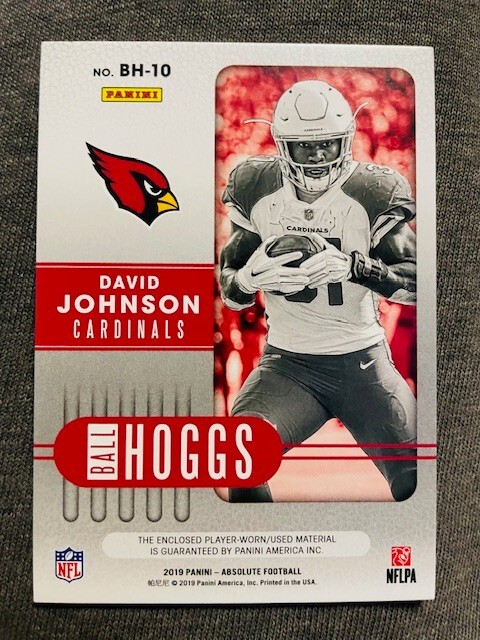 2019 Panini Absolute David Johnson Ball Hoggs Jersey Relic Card | eBay