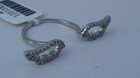 925 STERLING SILVER DESIGNERS ANGEL WINGS RING W/ .50CT LAB SIMUALTED ...