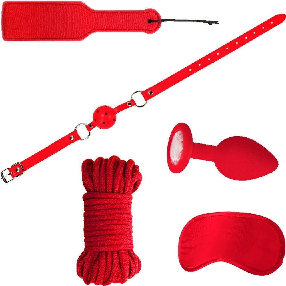 Ouch Introductory Bondage Kit #5 Ball Gag Japanese Rope Satin Eye Mask ...