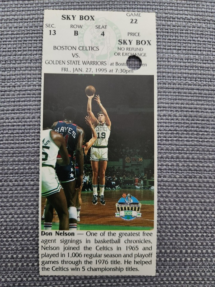 8 Celtics 1995 Final Season Boston Garden Tickets Basketball Russell ...