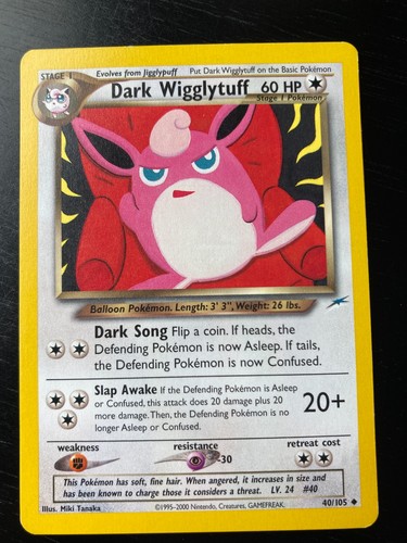 Pokémon Neo Destiny Non-Holo Dark Wigglytuff 40/105. Excellent ...