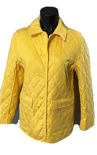 Talbots Med Reversible Quilted Blazer Jacket Yellow Pink Tropical Floral Leaf | eBay