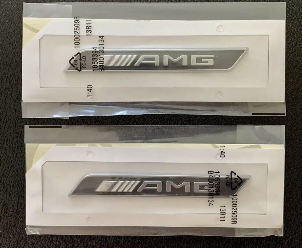 2 x for AMG Chrome Side Decal Badge Sticker for Mercedes for AMG Sport ...