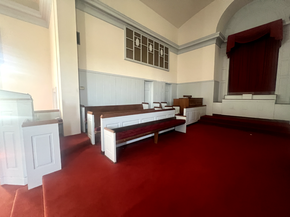 Walnut Church Pews with Red Cushions 9 ft. | eBay