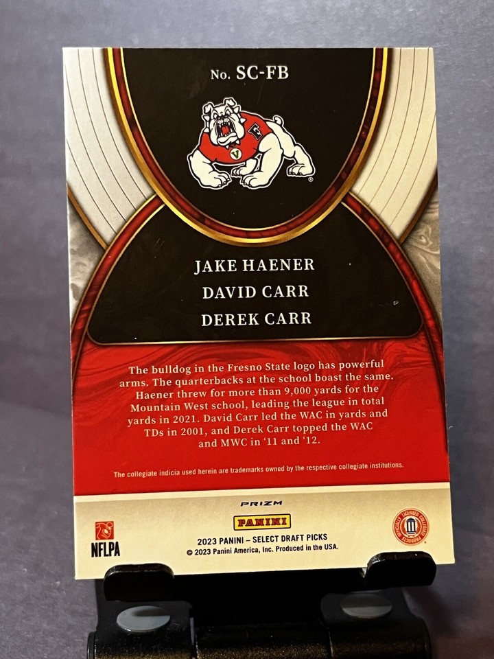 2023 Select Draft Picks Select Company Silver #SC-FB David Carr Carr ...