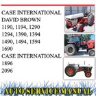 CASE 1190 1194 1290 1294 1390 1490 1594 1690 1896 2096 WORKSHOP SERVICE ...