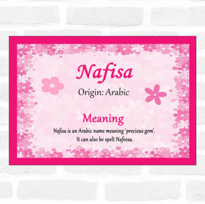 Nafisa Name Meaning Pink Certificate | eBay UK