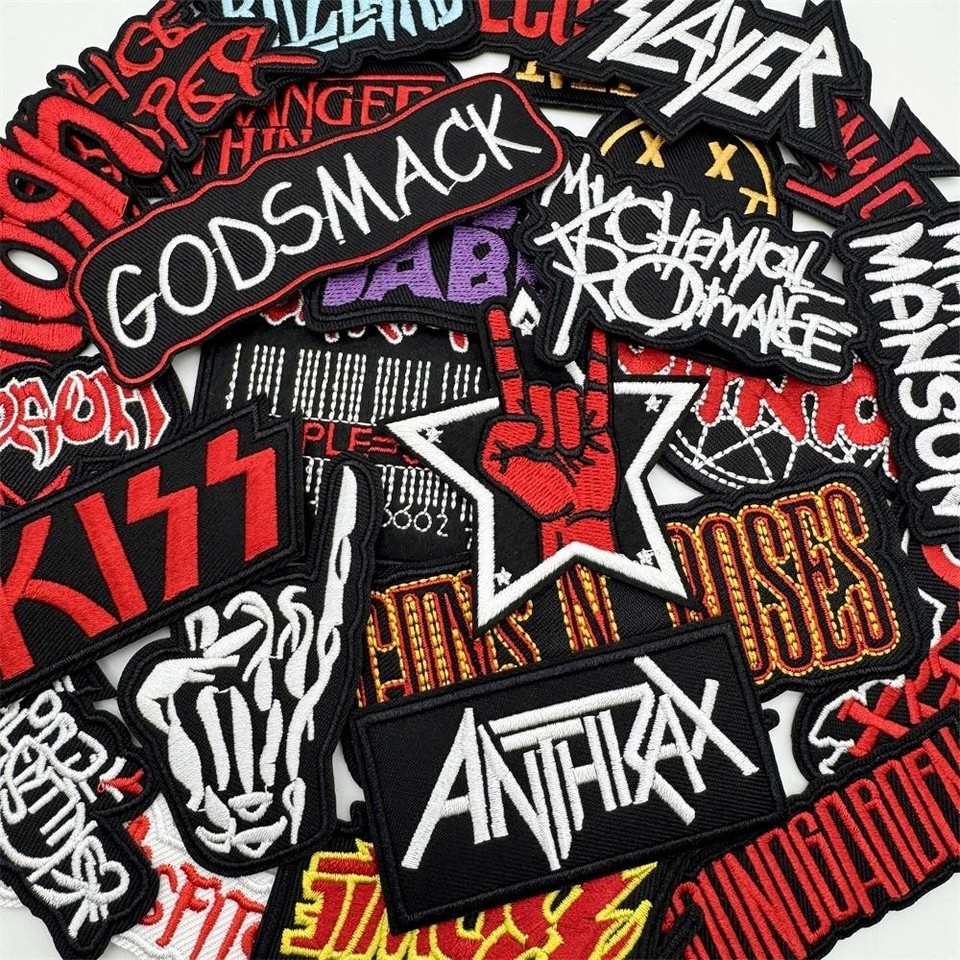 25pcs/lot Band Embroidered Patches for Clothing Iron on Patches Music ...