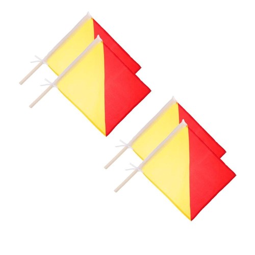 2 Count Signal Flag Pole Ground Stake Travel Hand Signals Held Safety ...