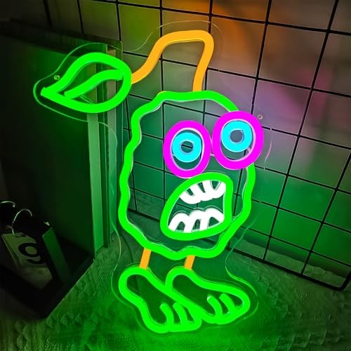 Monsters Neon Signs for Wall Decor Dimmable LED Game Monsters Green ...