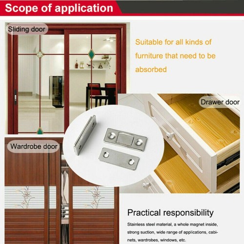Strong Door Latch 8Pcs Cabinet Catch Closer Cupboard For Door Magnetic ...