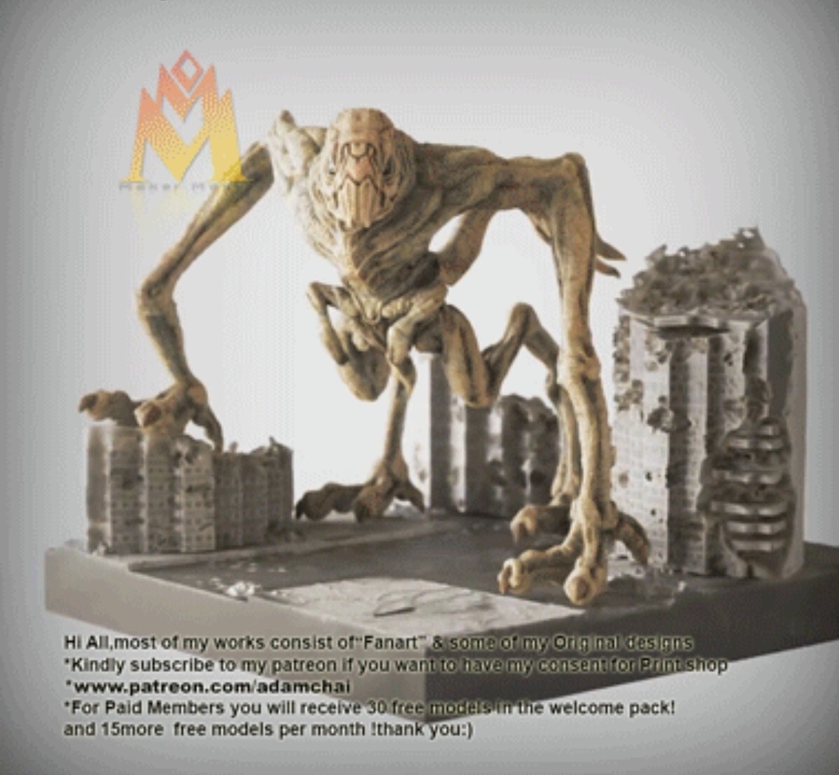Cloverfield Monster Figure Diorama High Quality 12K Resin 3D Printed ...