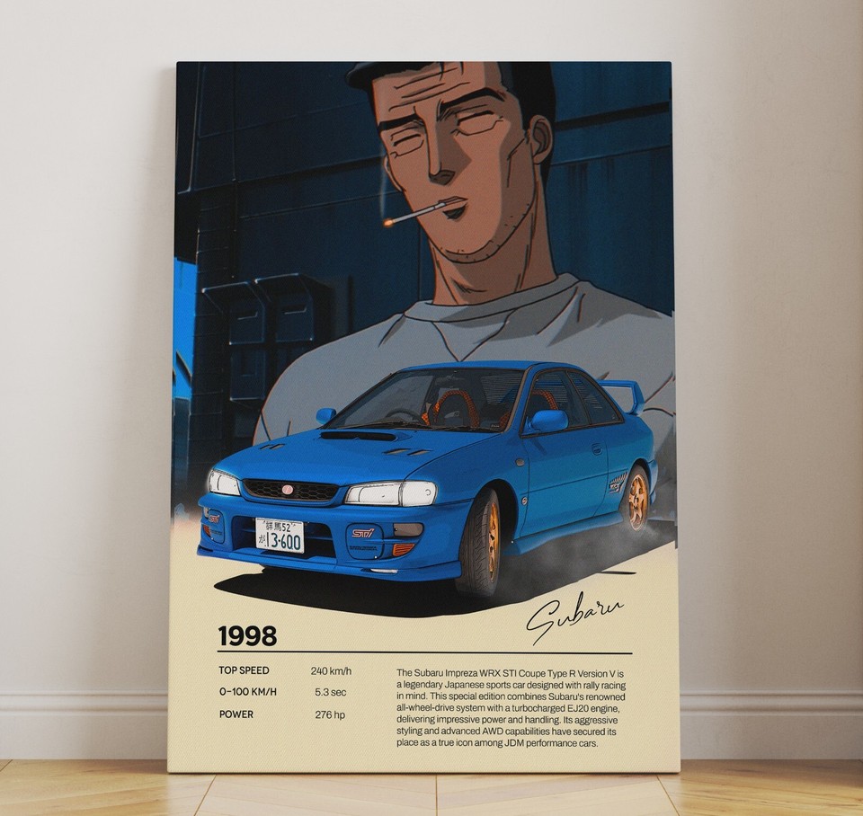 Initial D Collection: Iconic Characters & Cars - A1/A2/A3/A4 Canvas ...