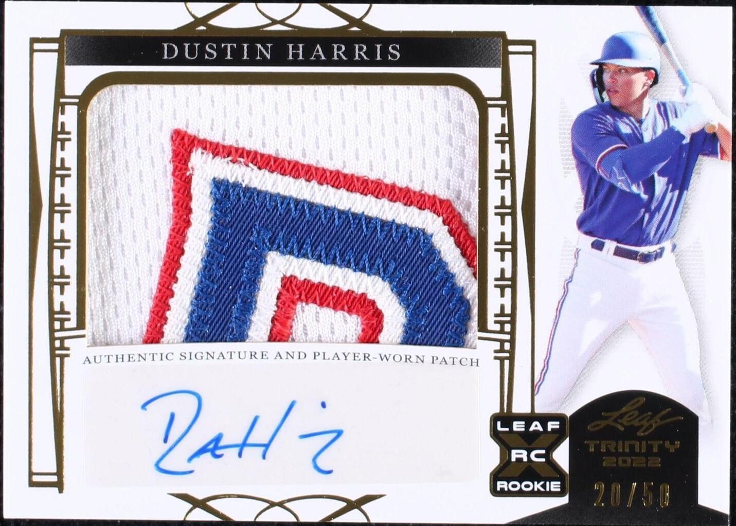2022 Leaf Trinity - Patch Autographs Dustin Harris #PA-DH1 Gold Foil ...