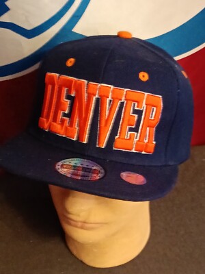 NFL Denver Broncos Blue Hat with Orange Letters Embroidery One Size ...