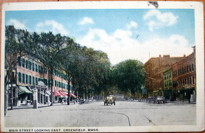 1920 Postcard: Main Street looking East - Greenfield, Massachusetts MA ...