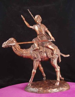 Camel Soldier Real Bronze Statue Arabian Desert | eBay