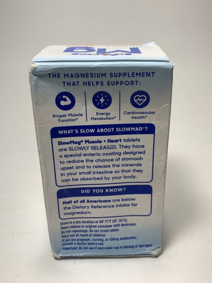 Slow-Mag Mg Muscle + Heart Magnesium Chloride & Calcium (120 tablets ...