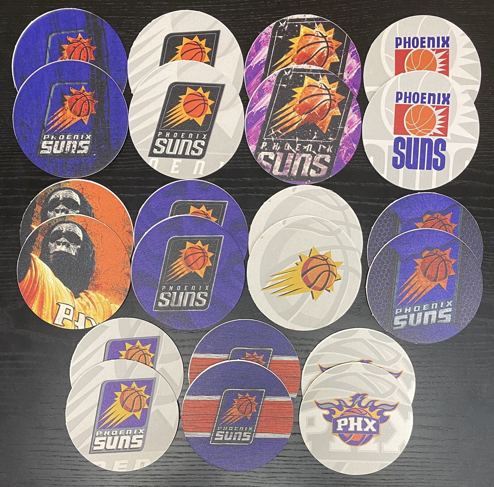 Lot Of 22 Phoenix Suns Basketball 4’’ Round Cardboard Coasters Nice ...
