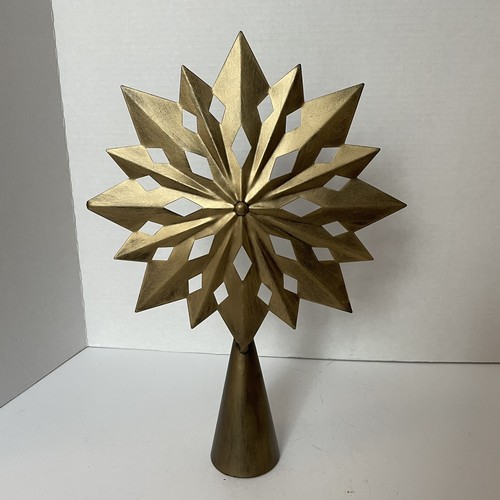 Magnolia Home Gold Metal Snowflake Tree Topper Christmas Holiday Decor ...