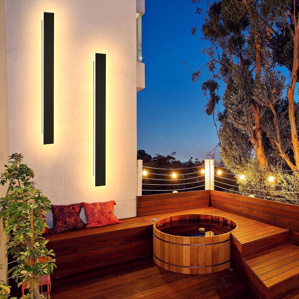 LED Outdoor Wall Light 31.5in IP65 Waterproof Black #R010 | eBay