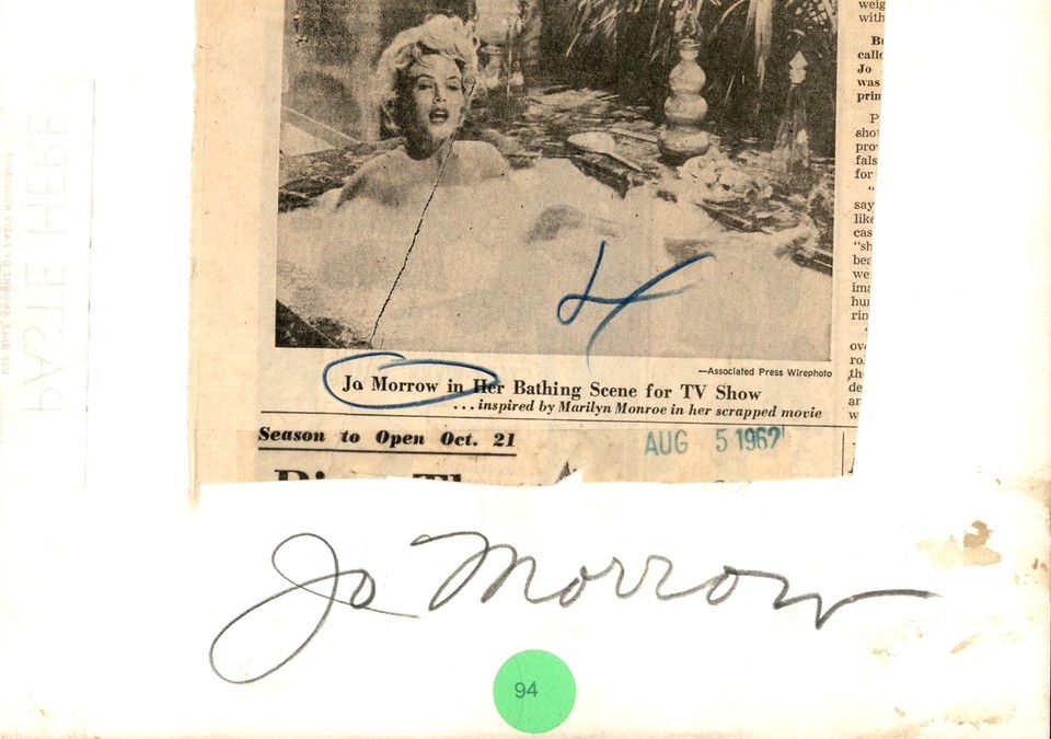 LG31 1962 Wire Photo BATHING SEQUENCE FOR TV Jo Morrow 77 Sunset Strip ...