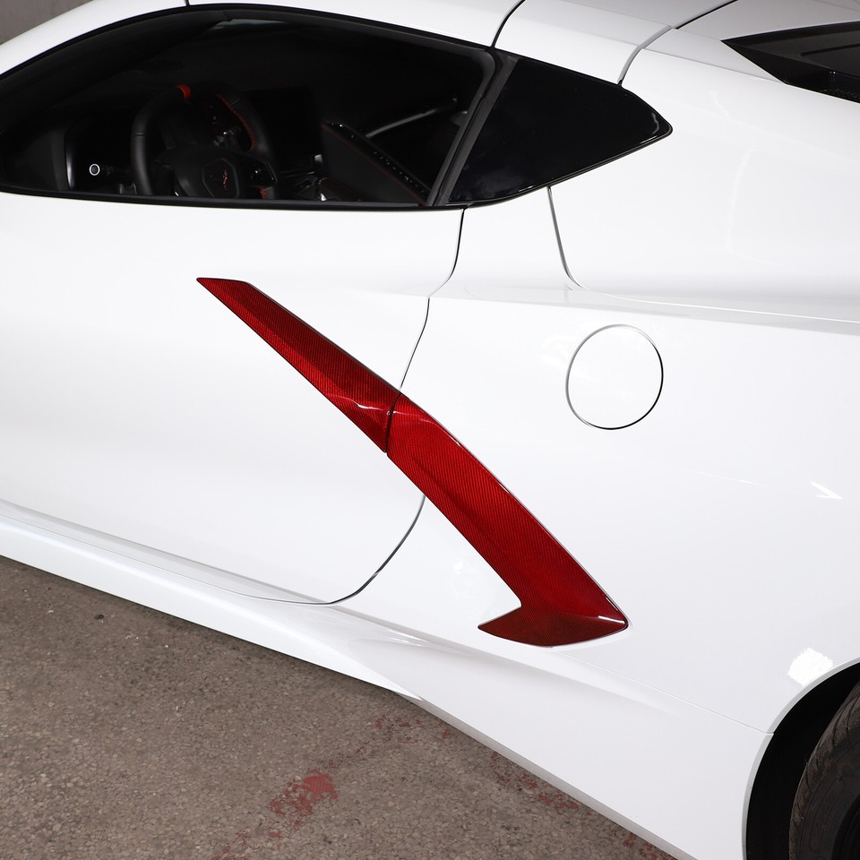 Red Carbon Fiber Accessories Trim Auto Parts Trim For Corvette C8 2020 ...