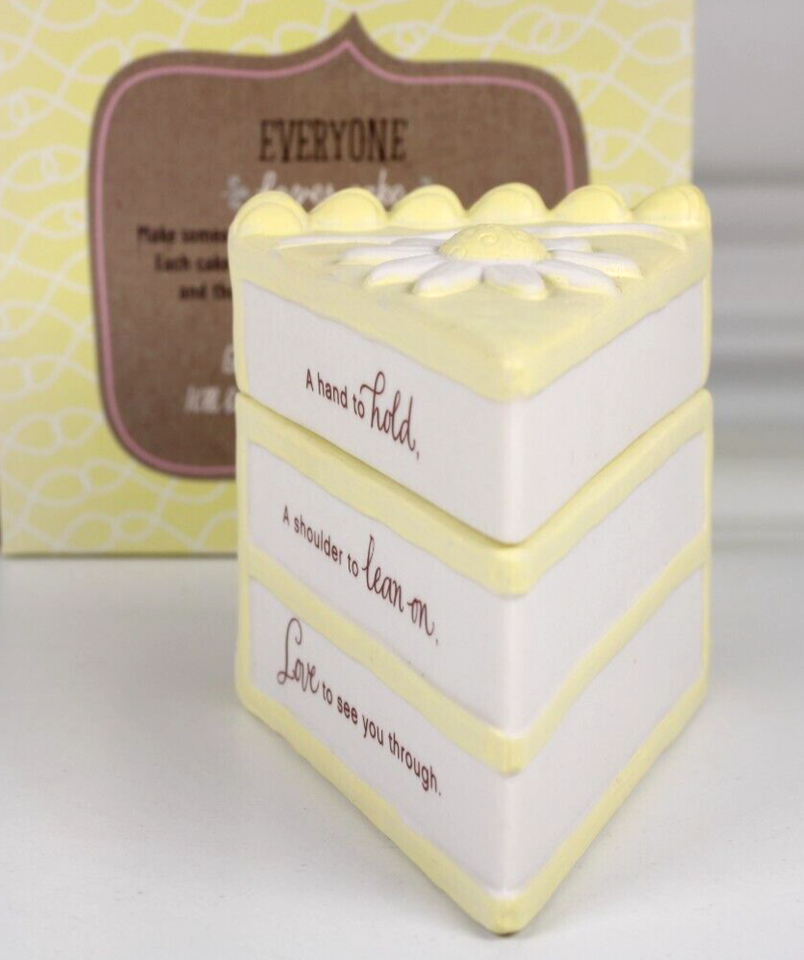 HALLMARK PORCELAIN TRINKET BOX LITTLE SLICE OF NICE CAKE ENCOURAGEMENT ...