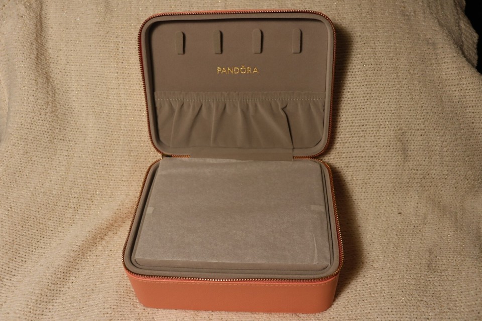 Pandora pink zippered jewelry travel case box organizer | eBay