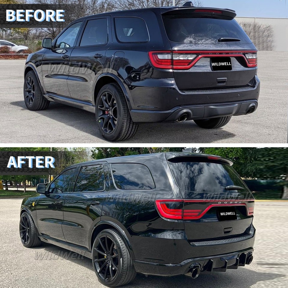 2011-2025 Dodge Durango Rear Bumper Lip Diffuser W/Shark Fin | Glossy ...