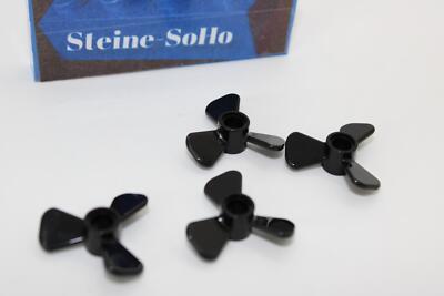 Lego (c) 4x Propeller Rotorblatt - 3 Flügel klein - schwarz - 65768 ...